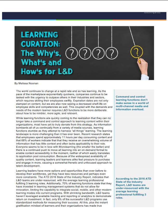 Learning Curation: The Why’s, What’s, and How’s for L&D - St. Charles ...
